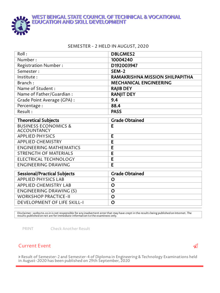 West Bengal State Council of Technical & Vocational Education and Skill Development | PDF