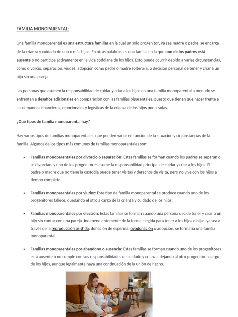 Familia Monoparental | PDF