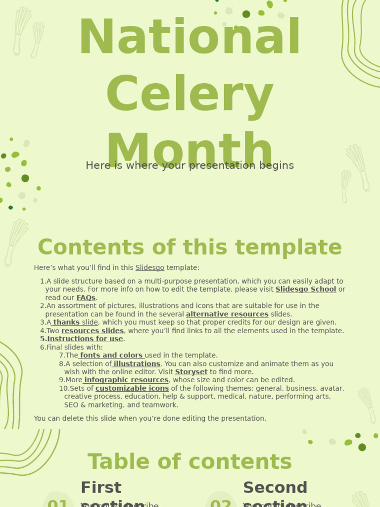 National Celery Month by Slidesgo | PDF