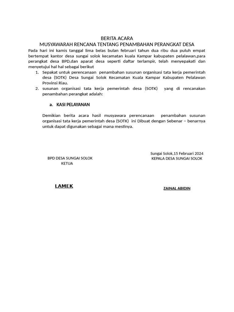 Berita Acara Penambahan Perangkat | PDF