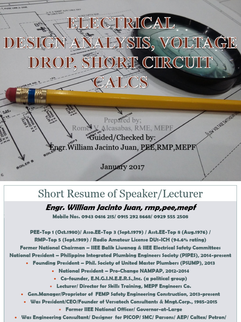 6.) Electrical Design, Analysis, Voltage Drop and Short Circuit Calculation | PDF