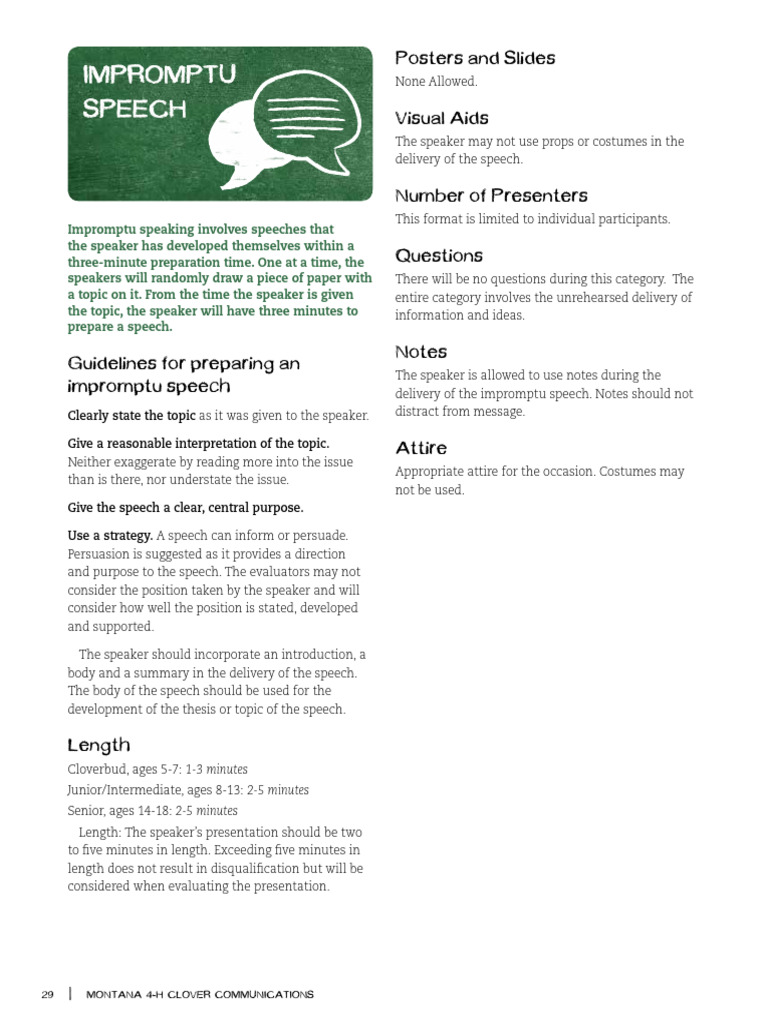 Impromptu Speech | PDF