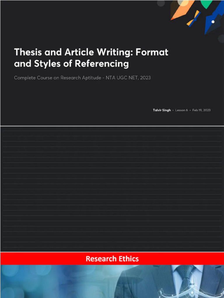 Thesis and Article Writing Format and Styles of Referencing With Anno | PDF