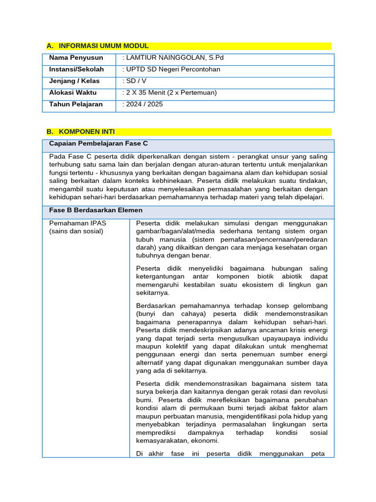 Modul Ajar Observasi LN | PDF