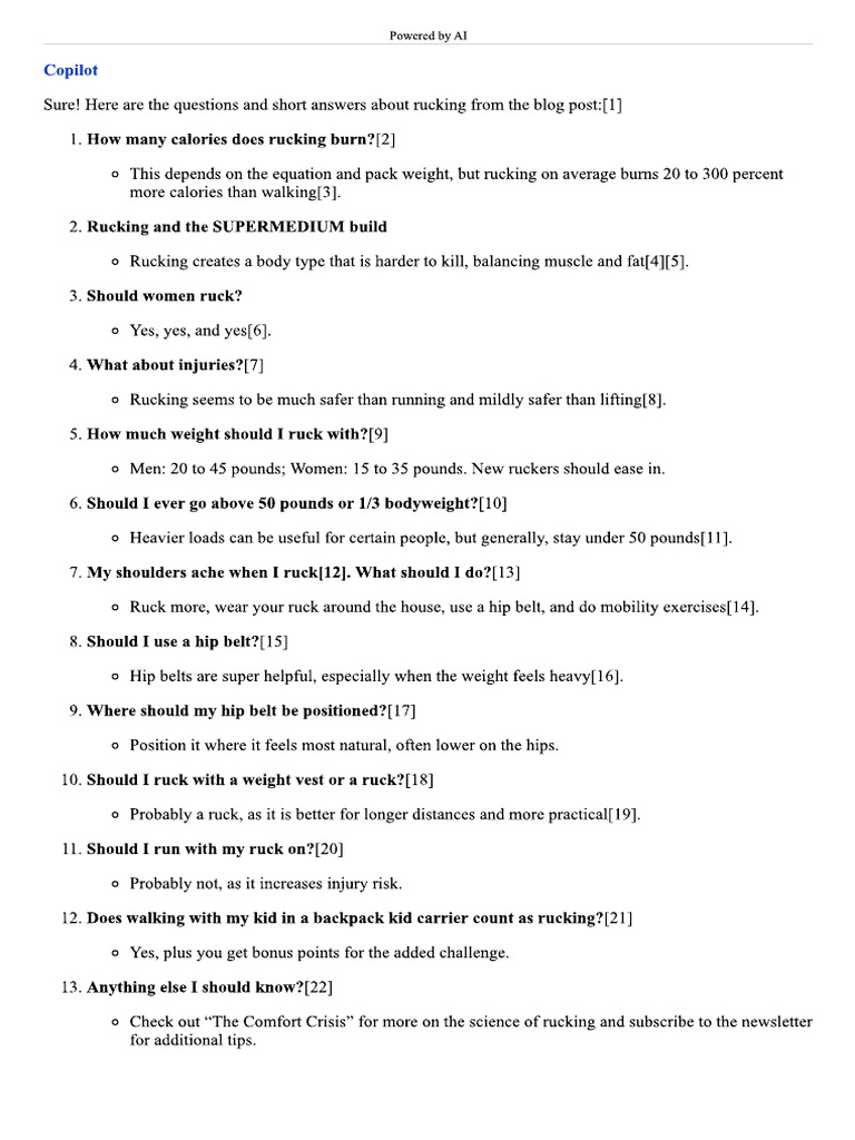 Rucking 101 Summary | PDF