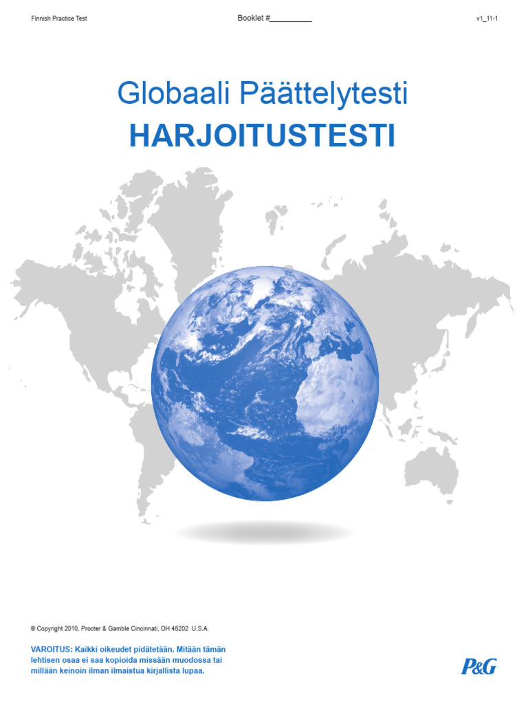 Finnish - Practice Reasoning Test - 9.8.11 | PDF