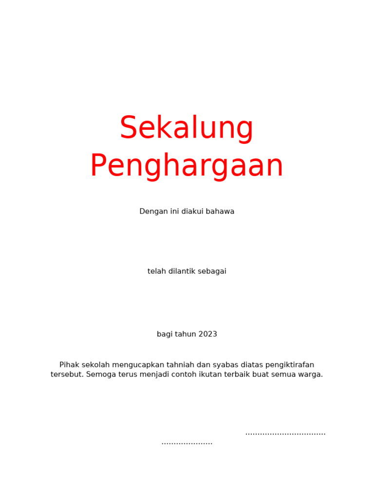 Template Sijil | PDF