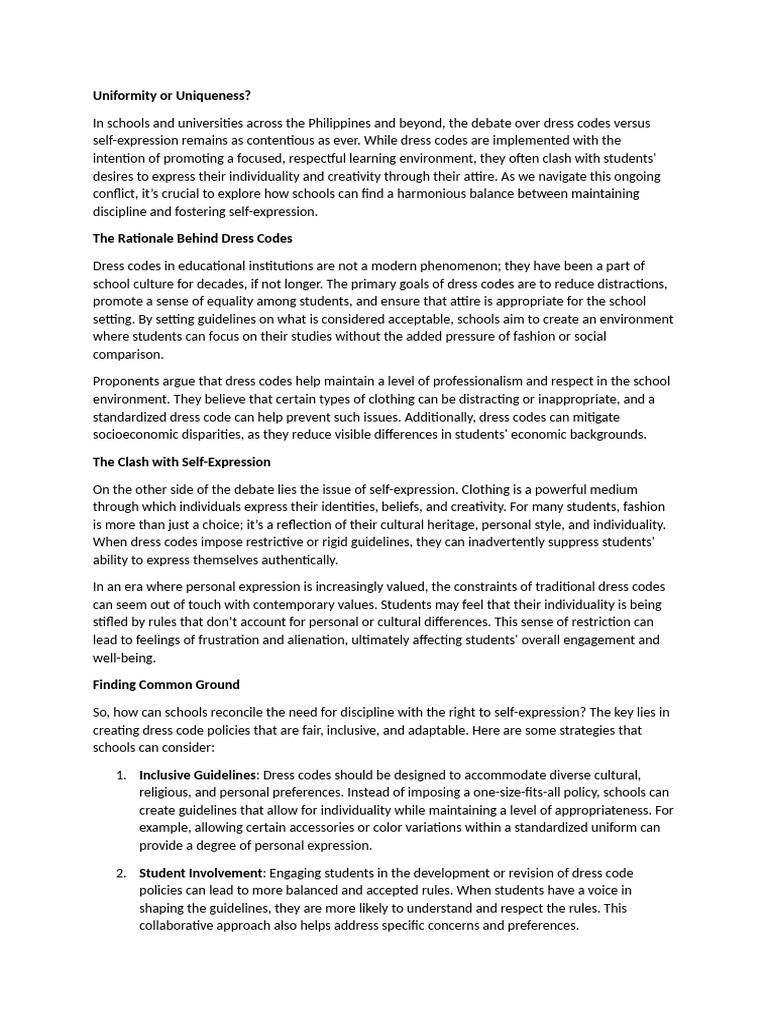 Uniformity or Uniqueness | PDF