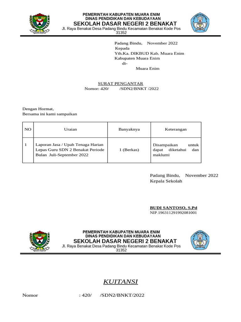 Surat Pengantar Komite | PDF
