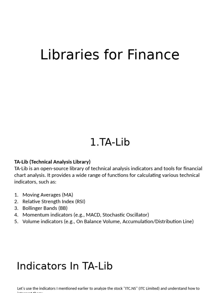Libraries For Finance | PDF
