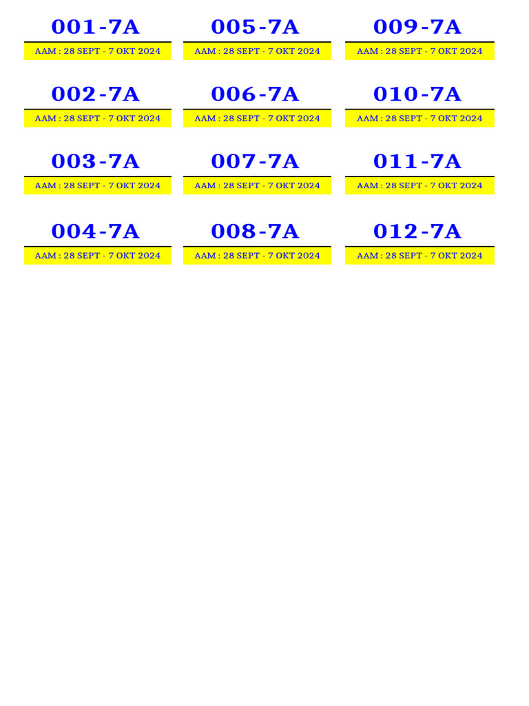 Nomer Meja DR Label Kls 7,8 PAS | PDF