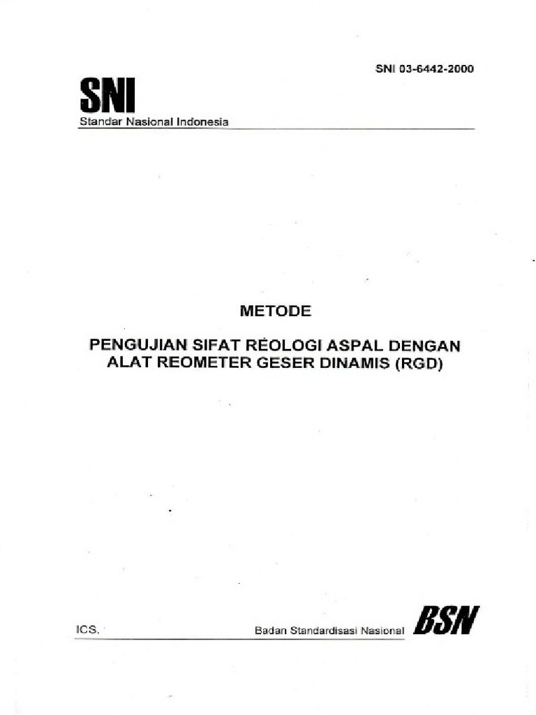 Sni 06-6442-2000 Pengujian DSR | PDF