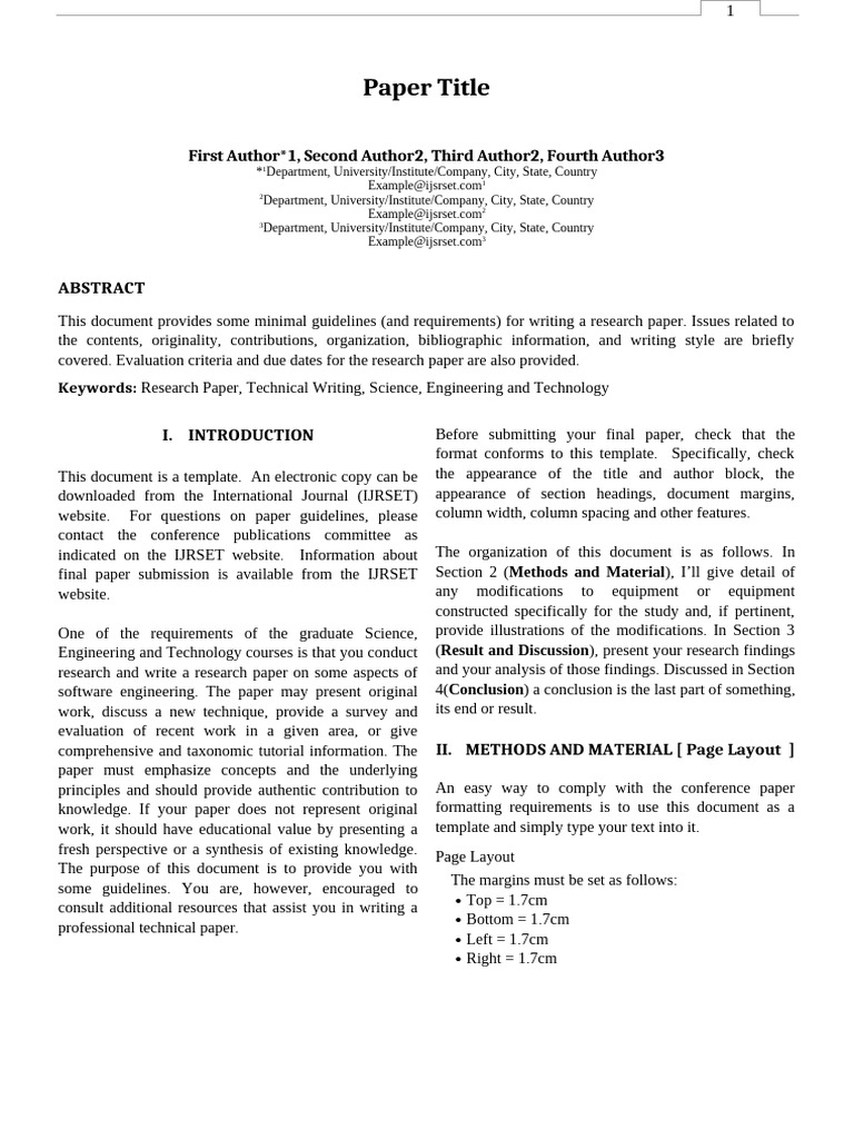 Research Paper Template | PDF