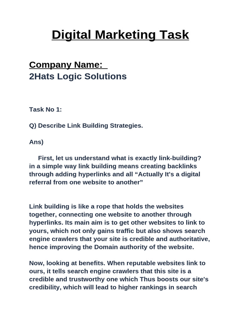 Digital Marketing Task (Jishnu Jayadev) | PDF