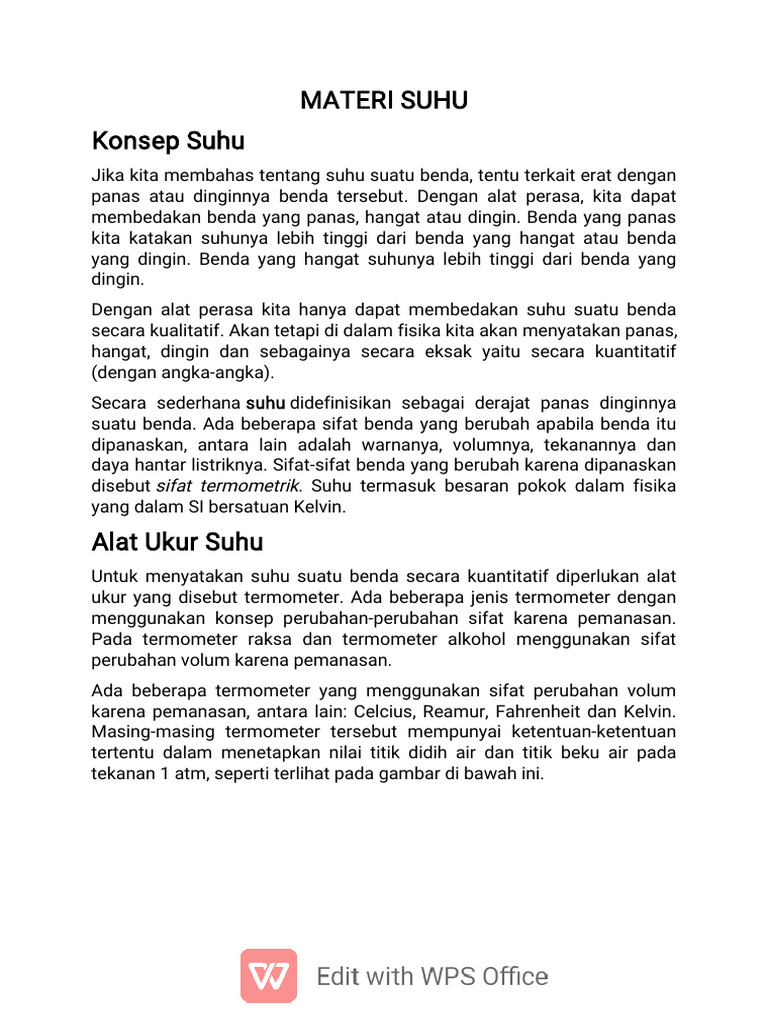 Bahan Ajar Fisika Materi Suhu | PDF
