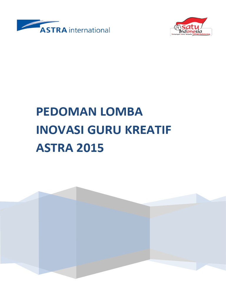 Pedoman Lomba Inovasi Guru Kreatif Astra | PDF