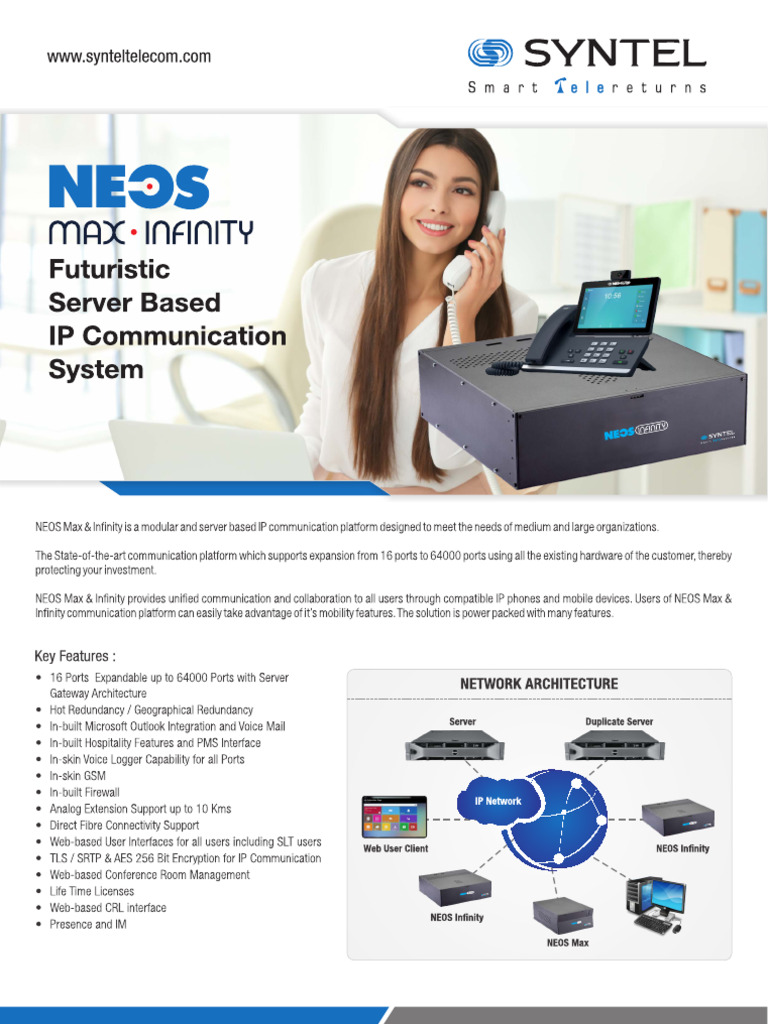 Syntel NEOS-Max-Infinity EPABX System | PDF