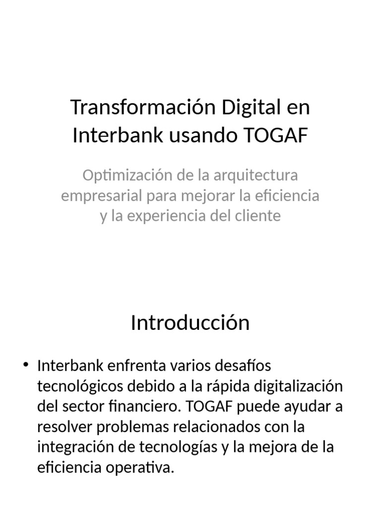 Beneficios de TOGAF en Interbank | PDF | Technology & Engineering