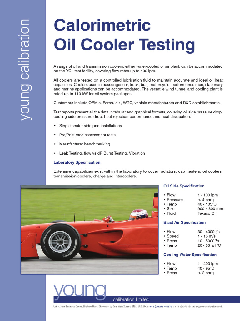 Calorimetric Oil Cooler Testing: Young | PDF