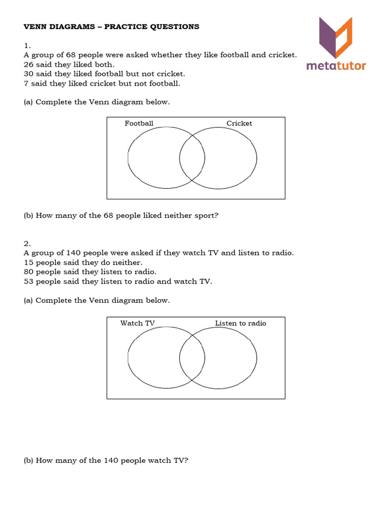Venn Diagrams | PDF