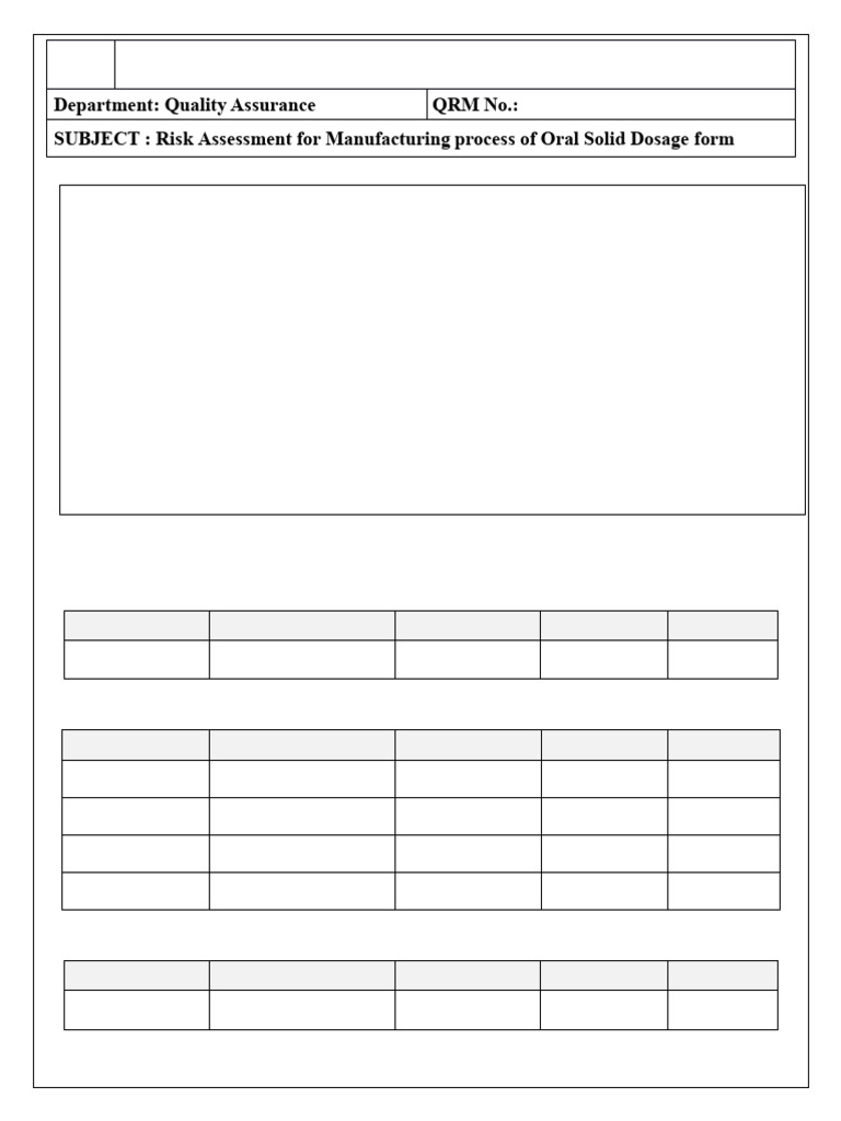 Risk Assessment of OSD Manufacturing Process | PDF | Risk | Technology & Engineering