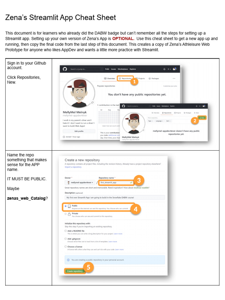 Zenas Streamlit App Cheat Sheet | PDF