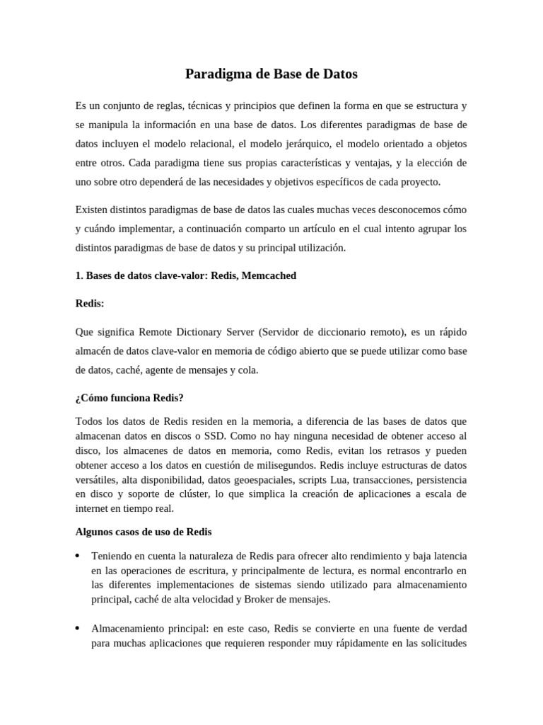 Paradigma de Base de Datos-1 | PDF