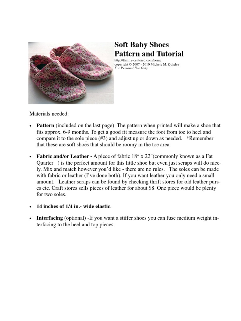 Baby Shoe Tutorial | PDF | Seam (Sewing) | Shoe