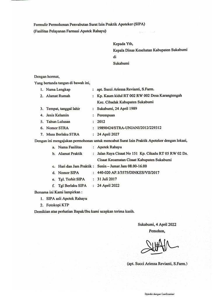 Surat Pencabutan Sipa | PDF