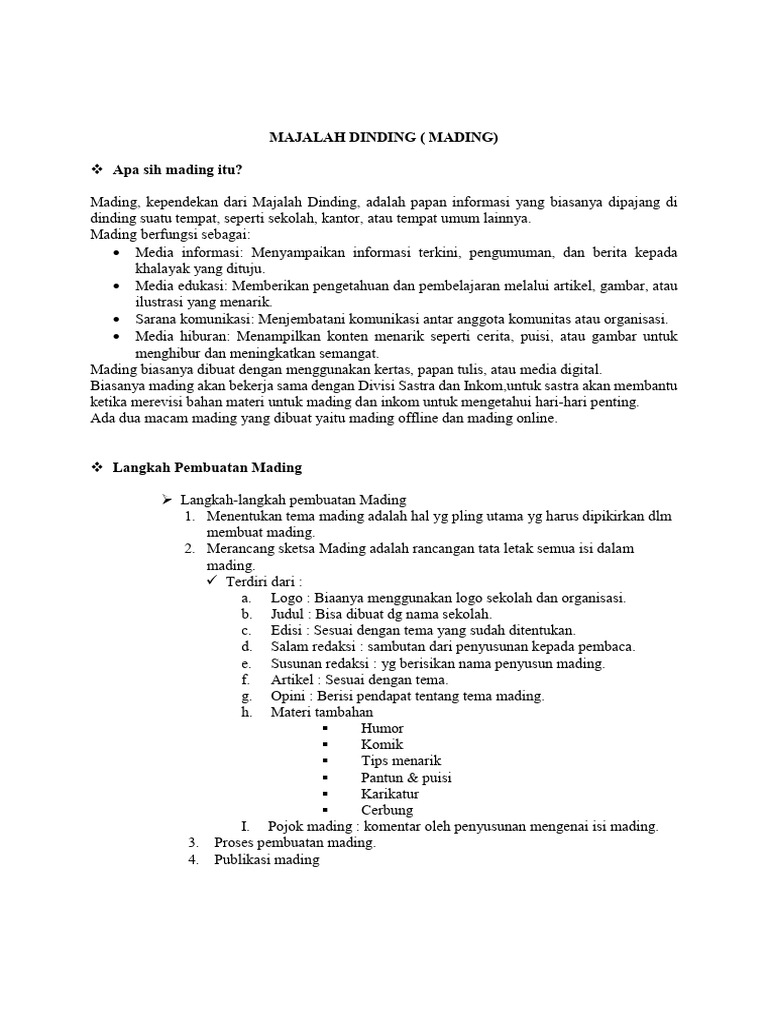 Materi Mading | PDF