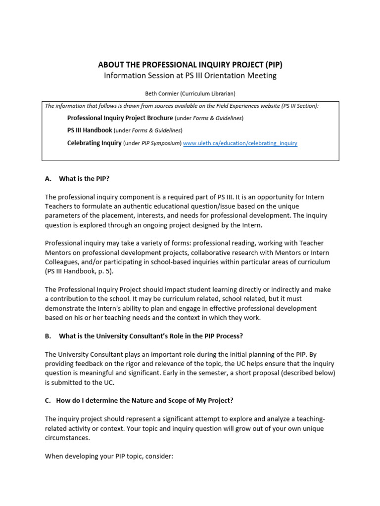 PIP Information | PDF