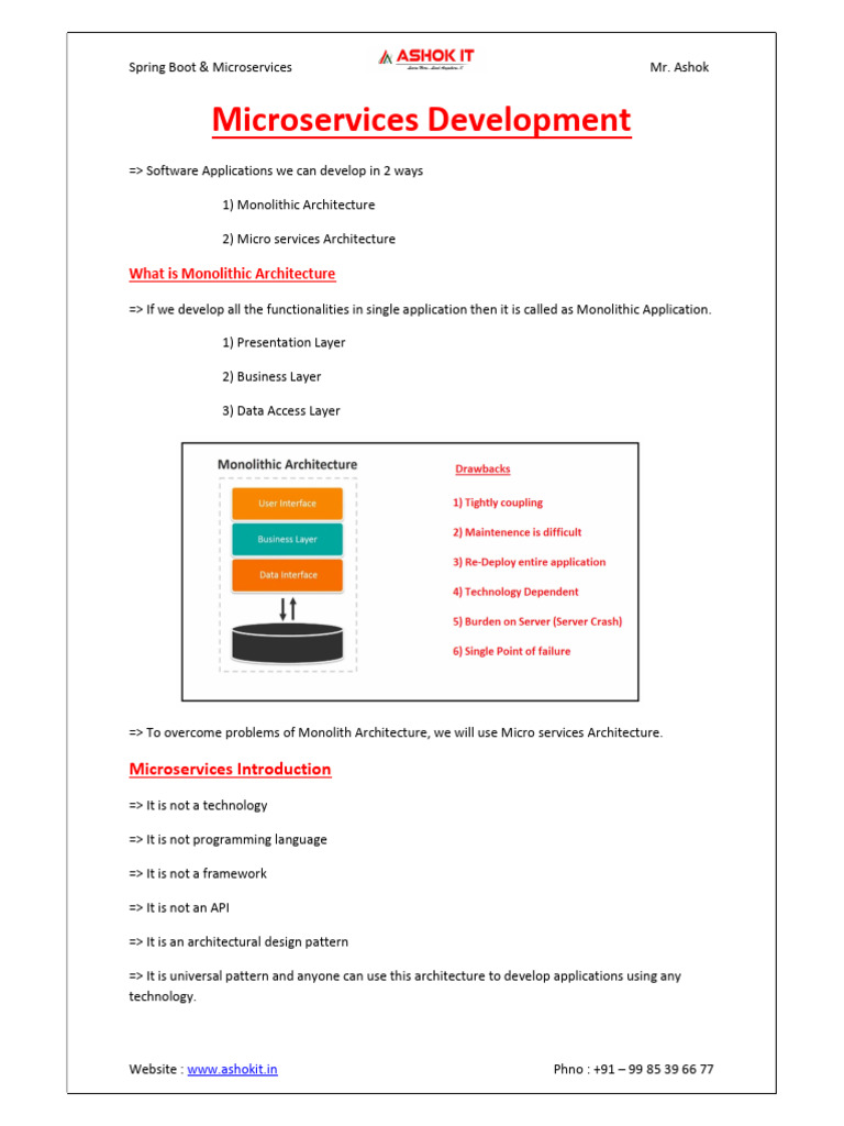 01 Microservices Material | PDF | Software Architecture | Software