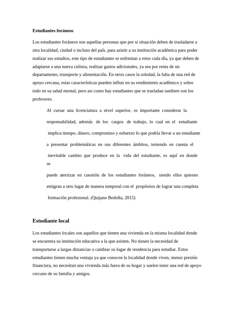 Estudiantes Foráneos | PDF