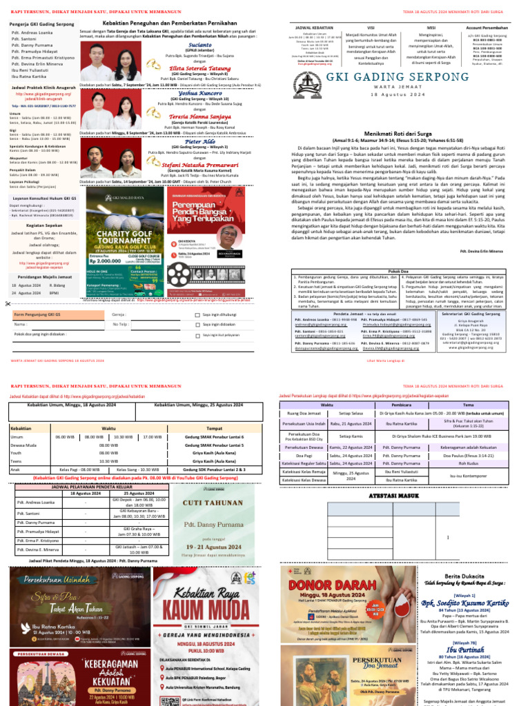 Gki Gading Serpong Gki Gading Serpong: Kebaktian Peneguhan Dan Pemberkatan Pernikahan | PDF