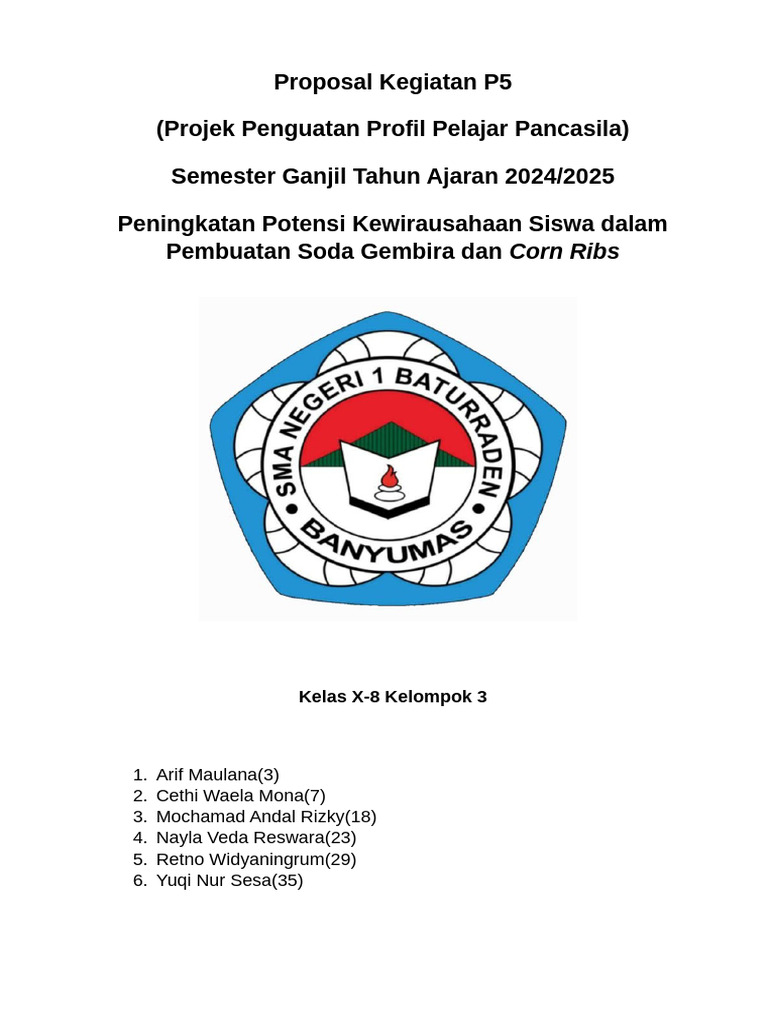 Proposal Kegiatan P5 (3) Finish 7 | PDF