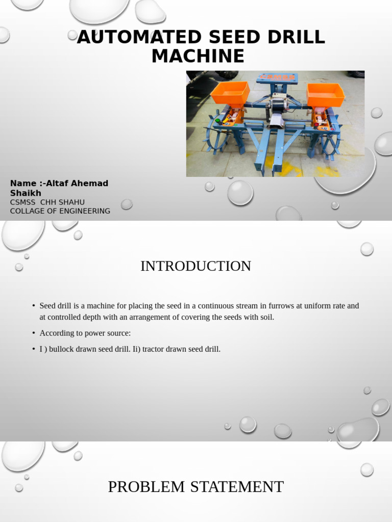Agritech and Farming - Seed - Drill Machine Peetch - Altaf Shaikh | PDF