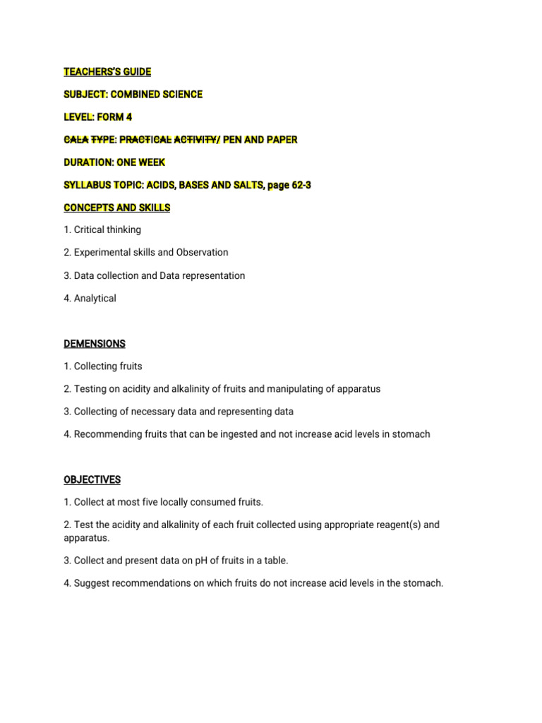 Combined Science Practice | PDF | Science & Mathematics