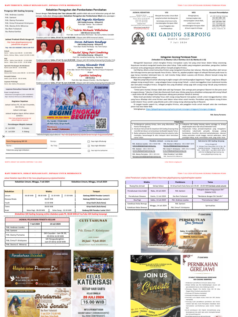 Gki Gading Serpong Gki Gading Serpong: Kebaktian Peneguhan Dan Pemberkatan Pernikahan | PDF