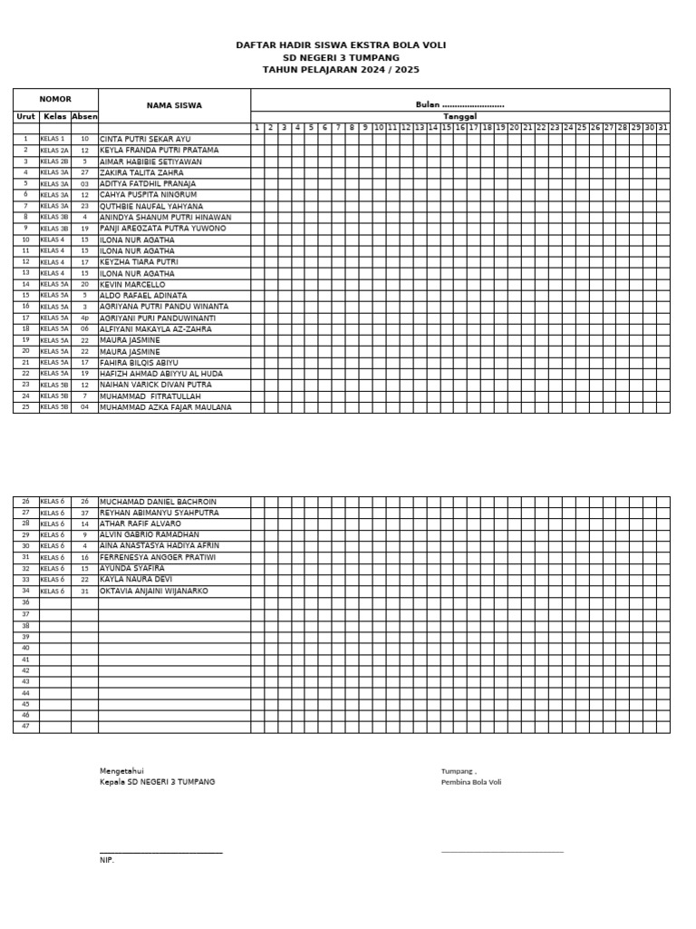Absen Ekstra Pdf