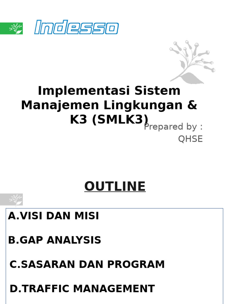 Implementasi SMLK3 Indesso | PDF