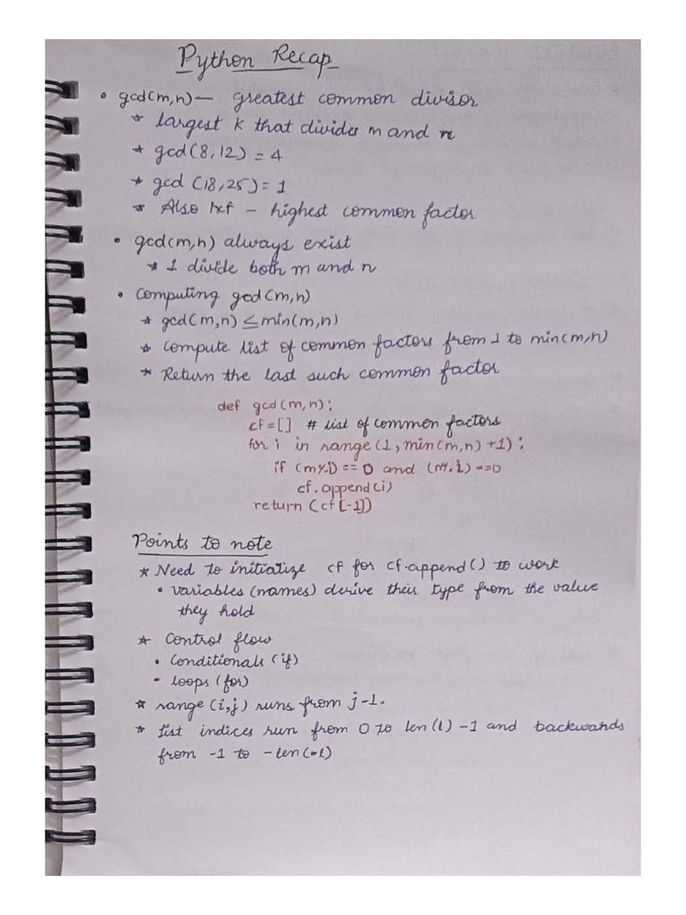 Python Recap: Basic Python | PDF