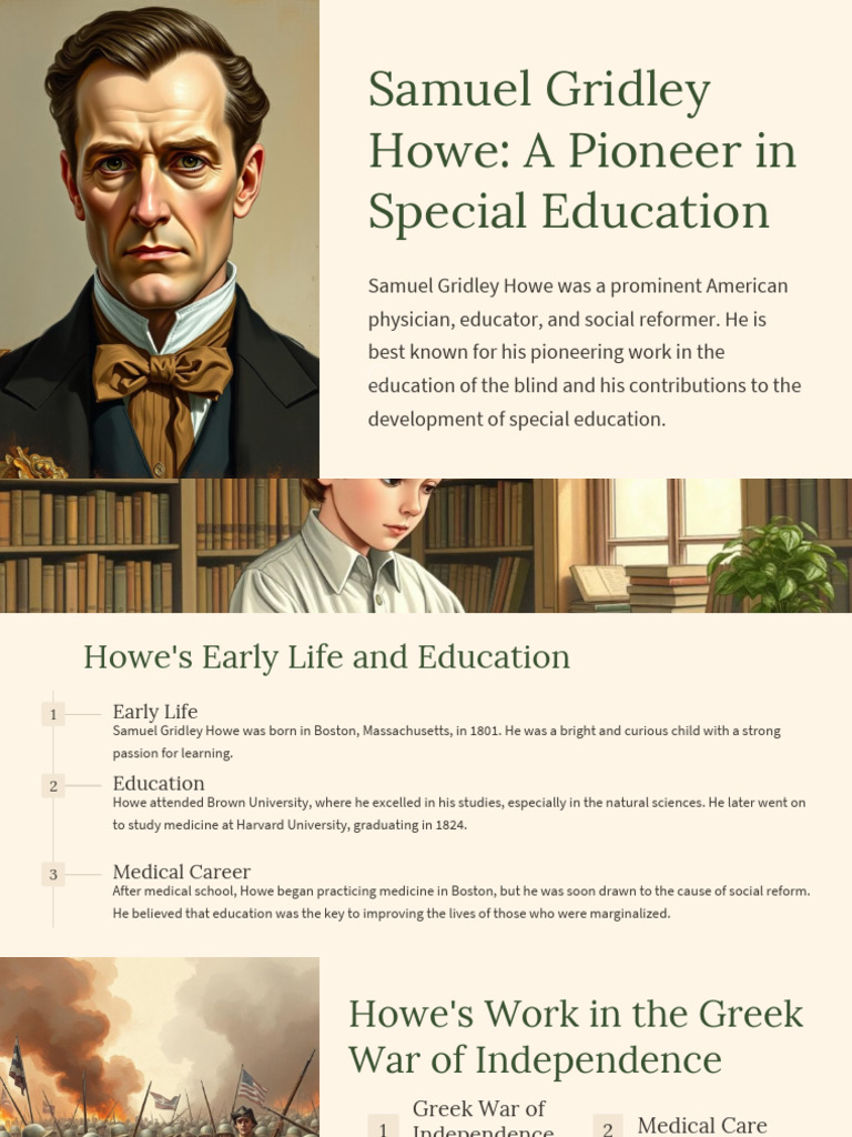 Samuel Gridley Howe A Pioneer in Special Education - PPTX 20240918 ...