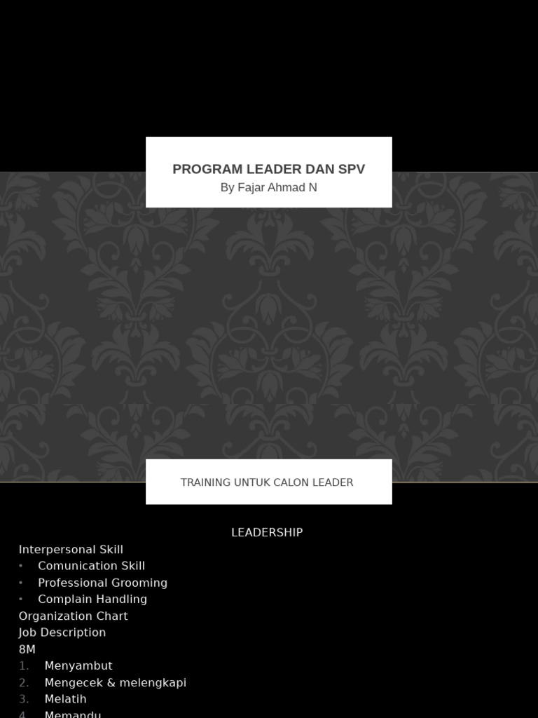 Program Leader Dan SPV | PDF