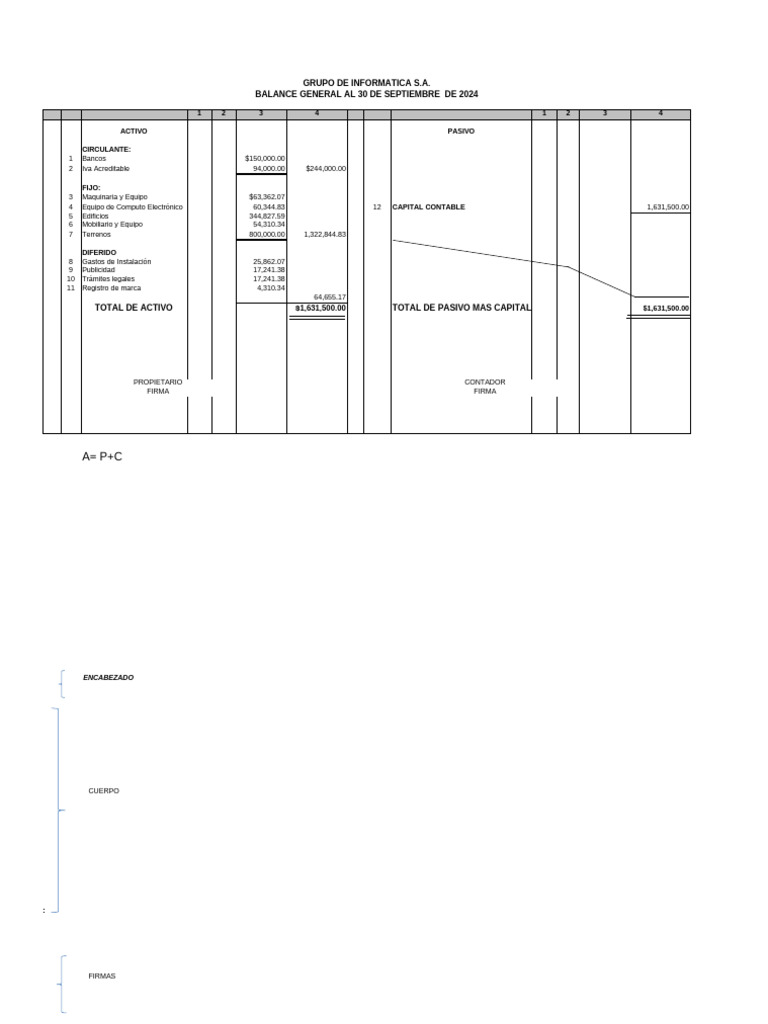 Balance Gral Proforma 701 B Pfin | PDF