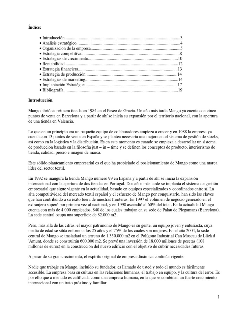 El Caso de MANGO | PDF | España | Producto (Negocio)