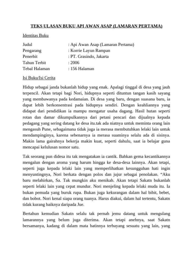 Buku Api Awan Asap | PDF