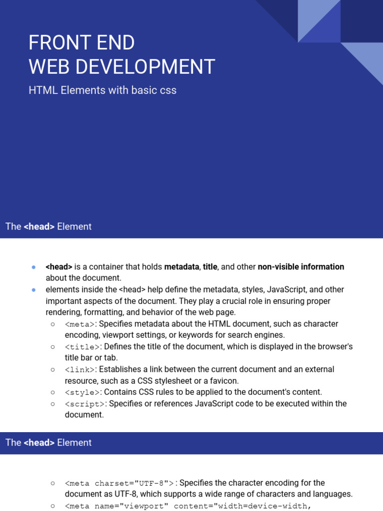 HTML Elements With Basic Css | PDF