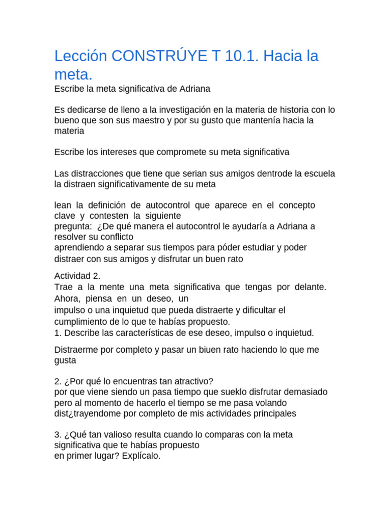 Lección CONSTRÚYE T 10.1. | PDF