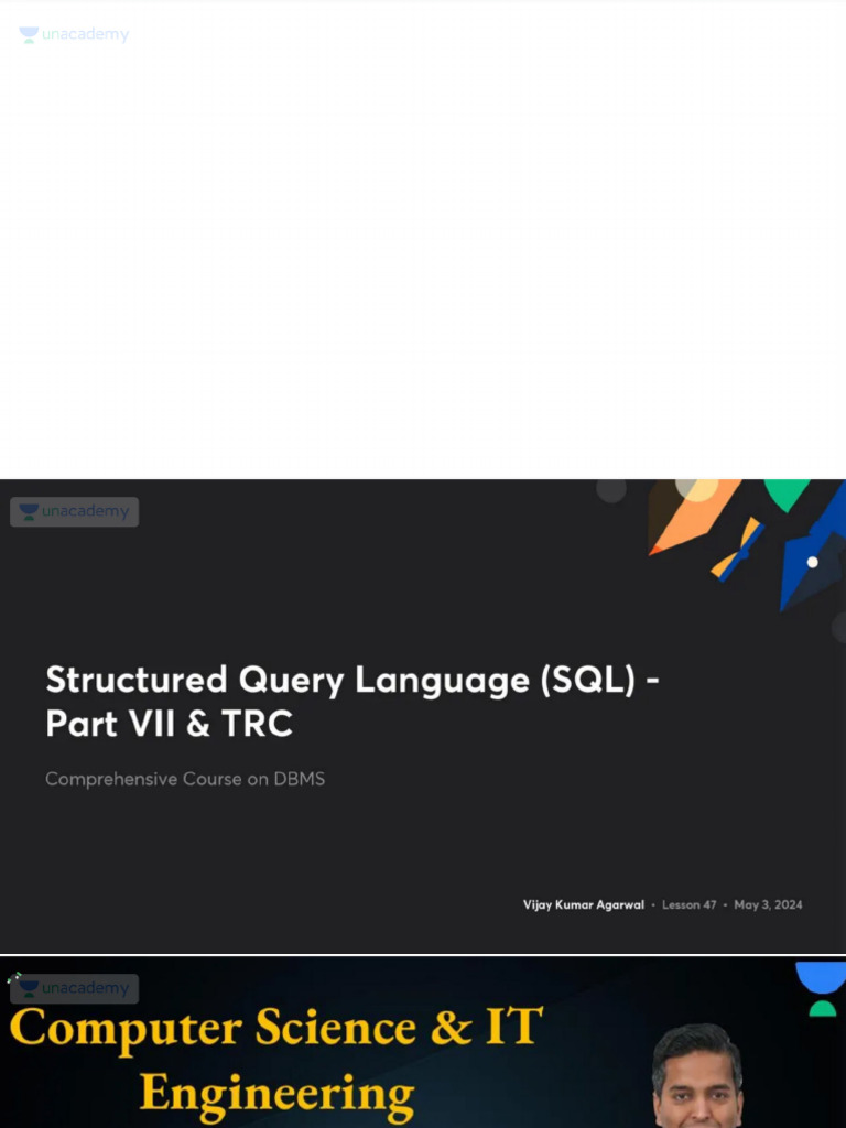 Structured Query Language SQL Part VII TRC With Anno | PDF
