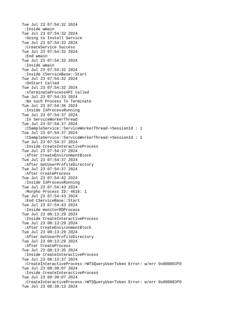Service Process Log Analysis | PDF | Finance & Money Management | Computers